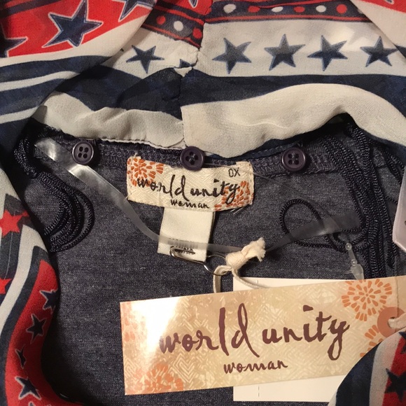 world Unity woman | Tops | World Unity Woman Top With Patriotic Scarf ...